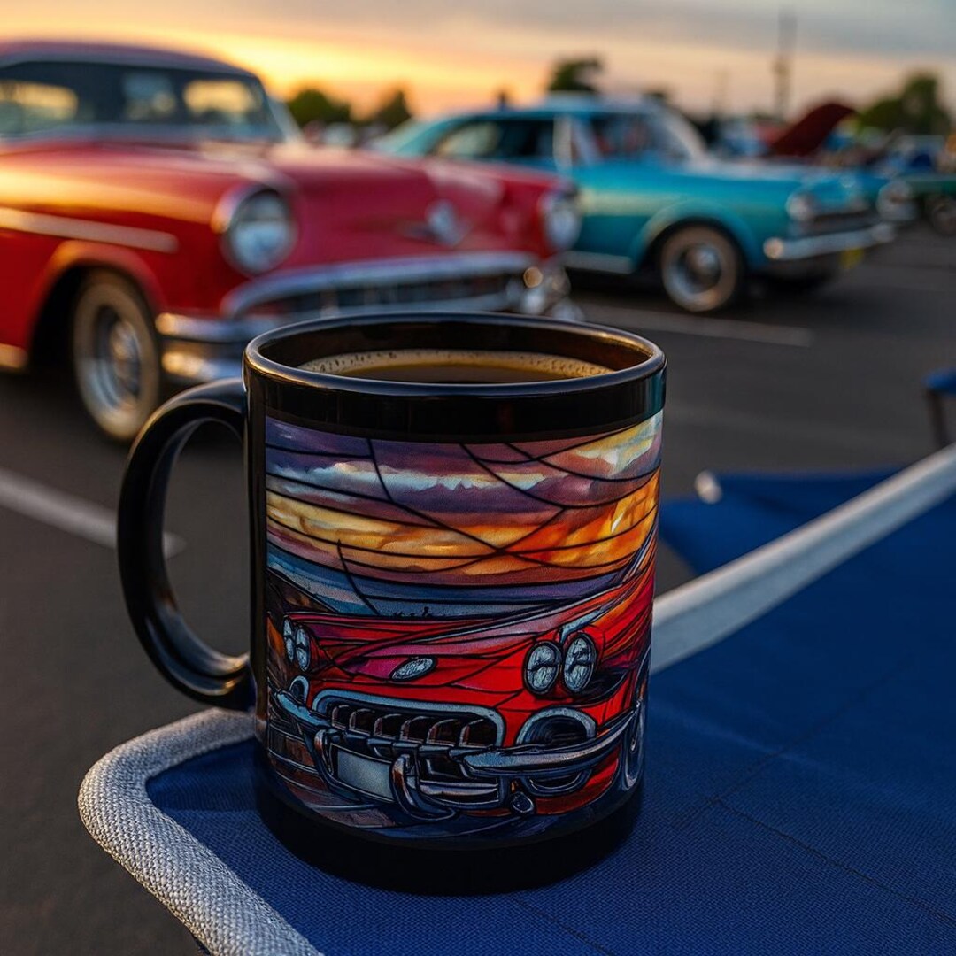 1960s Corvette Stingray Stained Glass Mug: Classic Car Gift - Etsy