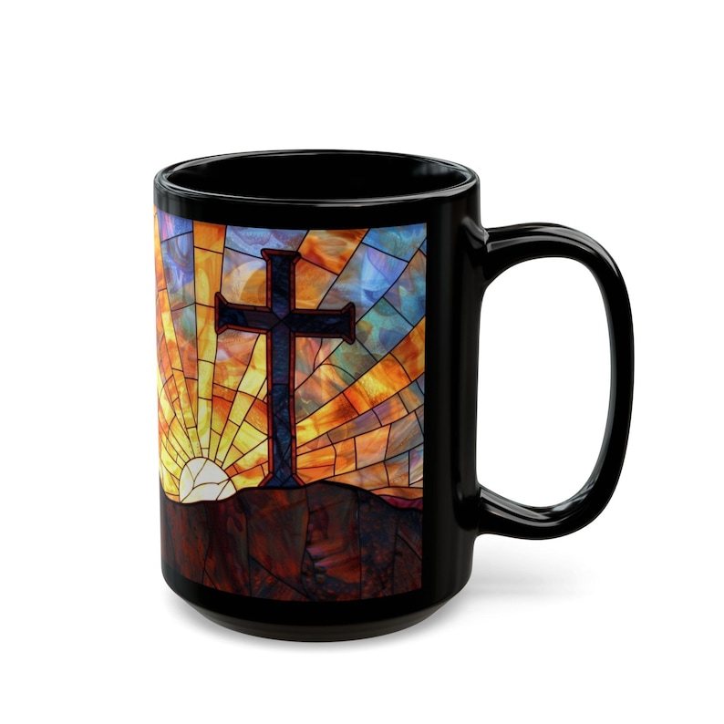 Stained Glass Cross Coffee Mug: Christian Gift, Faith Inspiration - Etsy