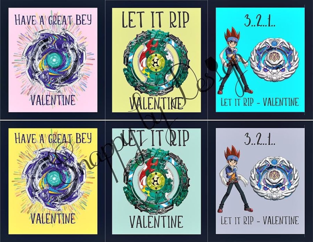 Beyblade Toppers & Valentines Card - Etsy Australia