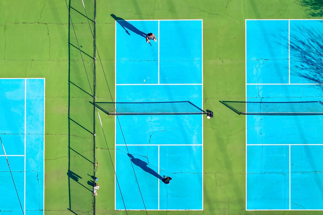 Pickleball Court Aerial Wall Art | Sports Photography Print | Modern ...