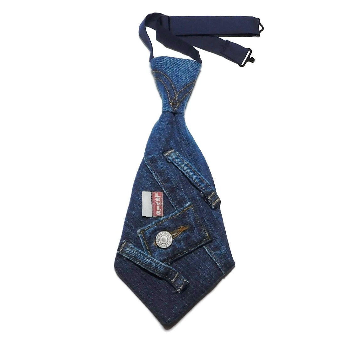 Upcycled Denim Jean Necktie: Handmade Blue Jean Tie for Women - Etsy