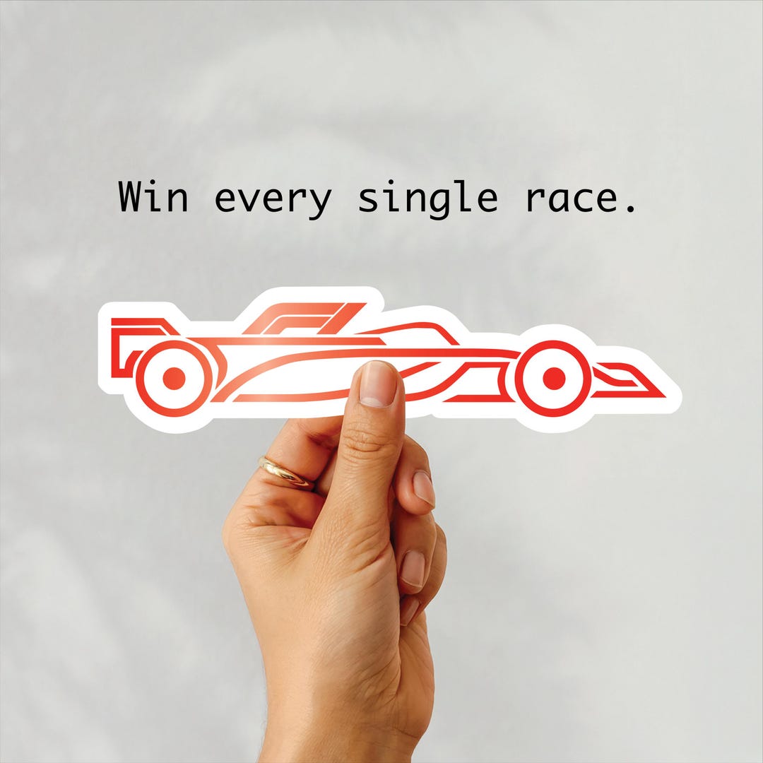 F1 Car Vinyl Sticker, Formula 1 Racing Decal - Etsy