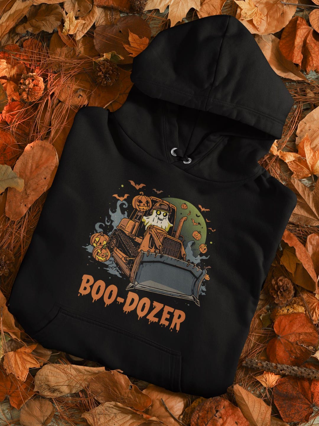 Halloween Boo Dozer PNG – Ghost Driving Bulldozer With Pumpkins and ...