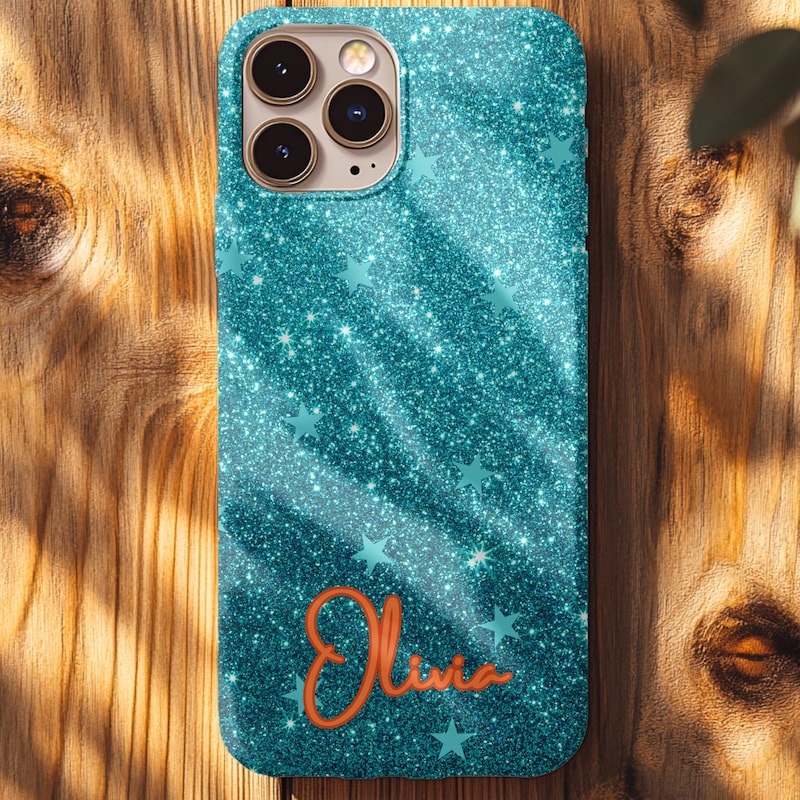 Glittery Blue Phone Case - Etsy