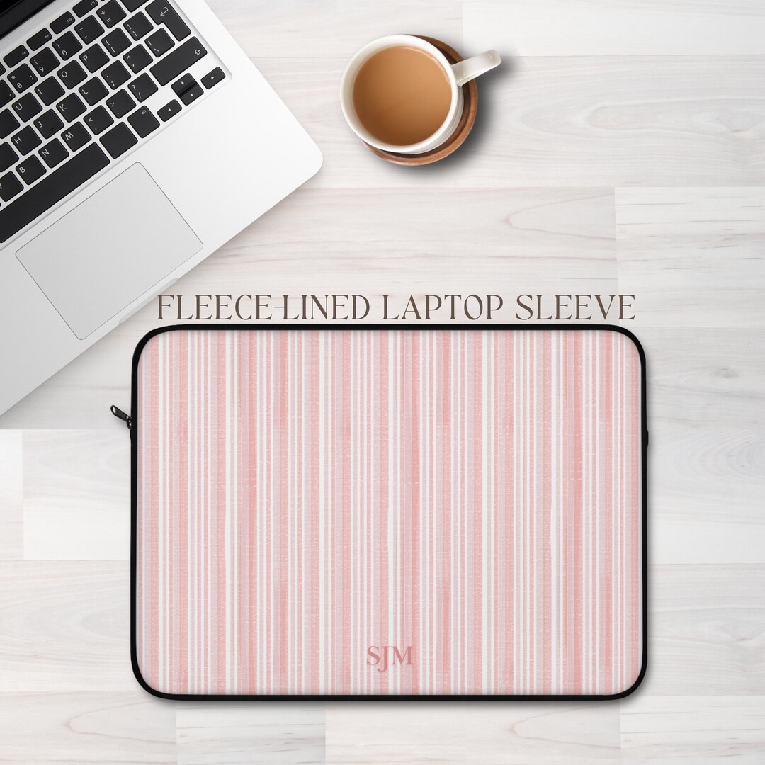 Pink Laptop Sleeve With Initials, Plush Fleece Lining, Foam Padding ...