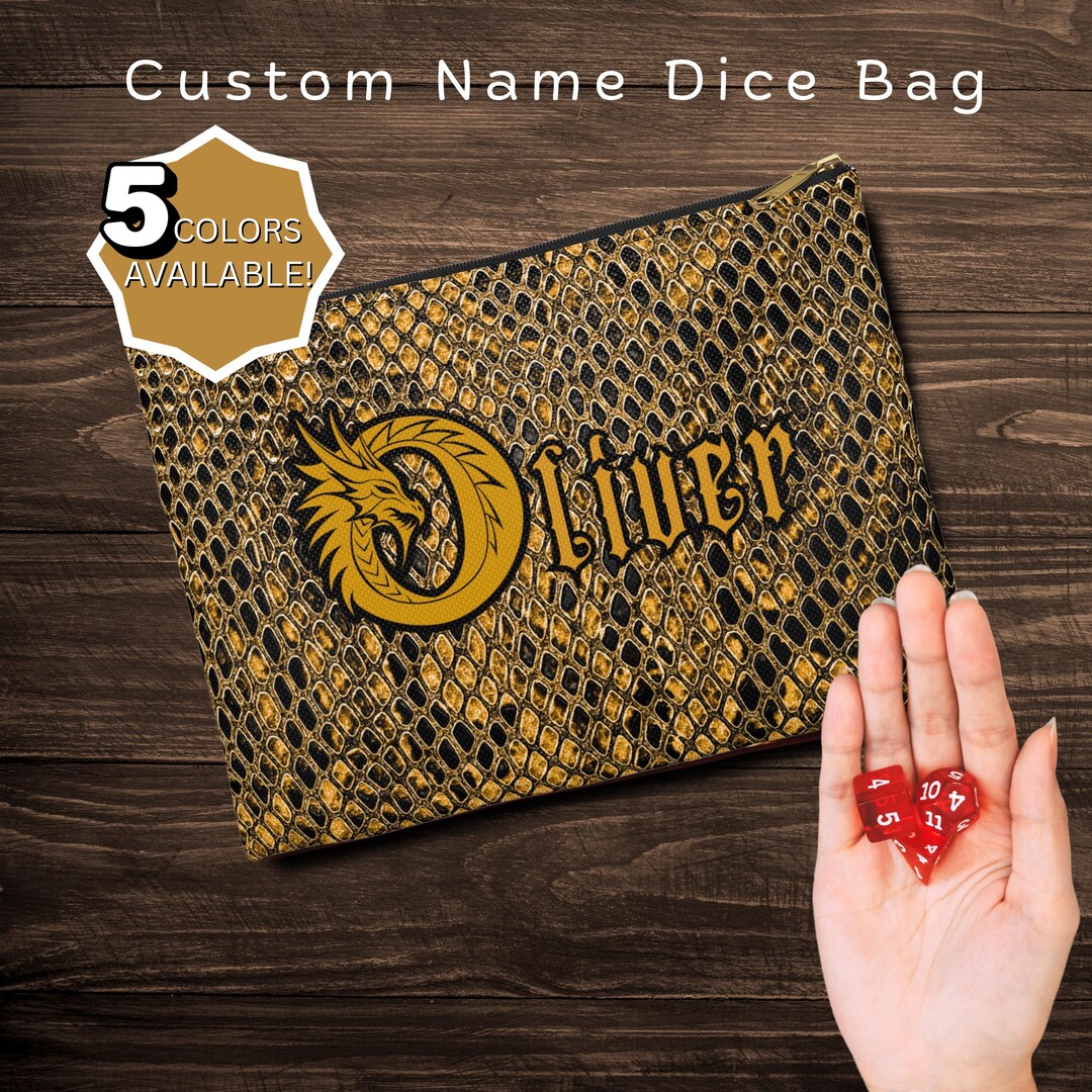Zipper Pouch + Custom Name: Dnd Dragon Scales Bag, RPG Dice Storage ...
