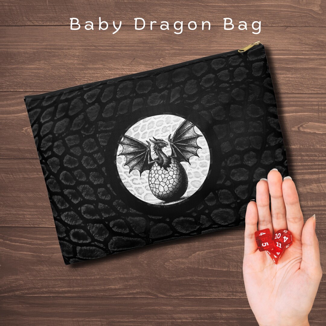 Dragon Egg Zipper Pouch for Kids: Hatching Baby Dragon Bag, Dnd Dice ...