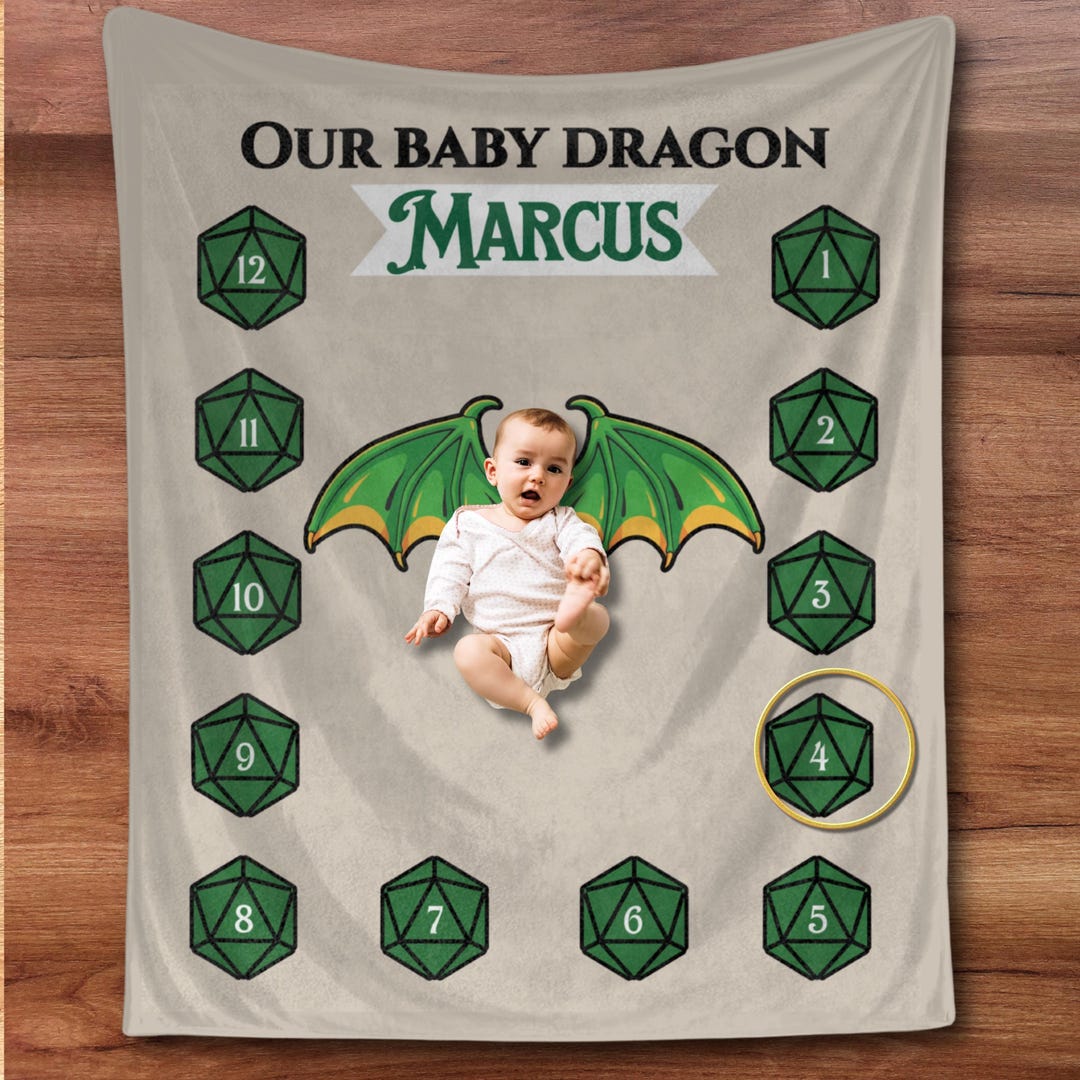 Dnd Baby Dragon Blanket: Monthly Milestone Newborn Photos, Dragon Wings ...