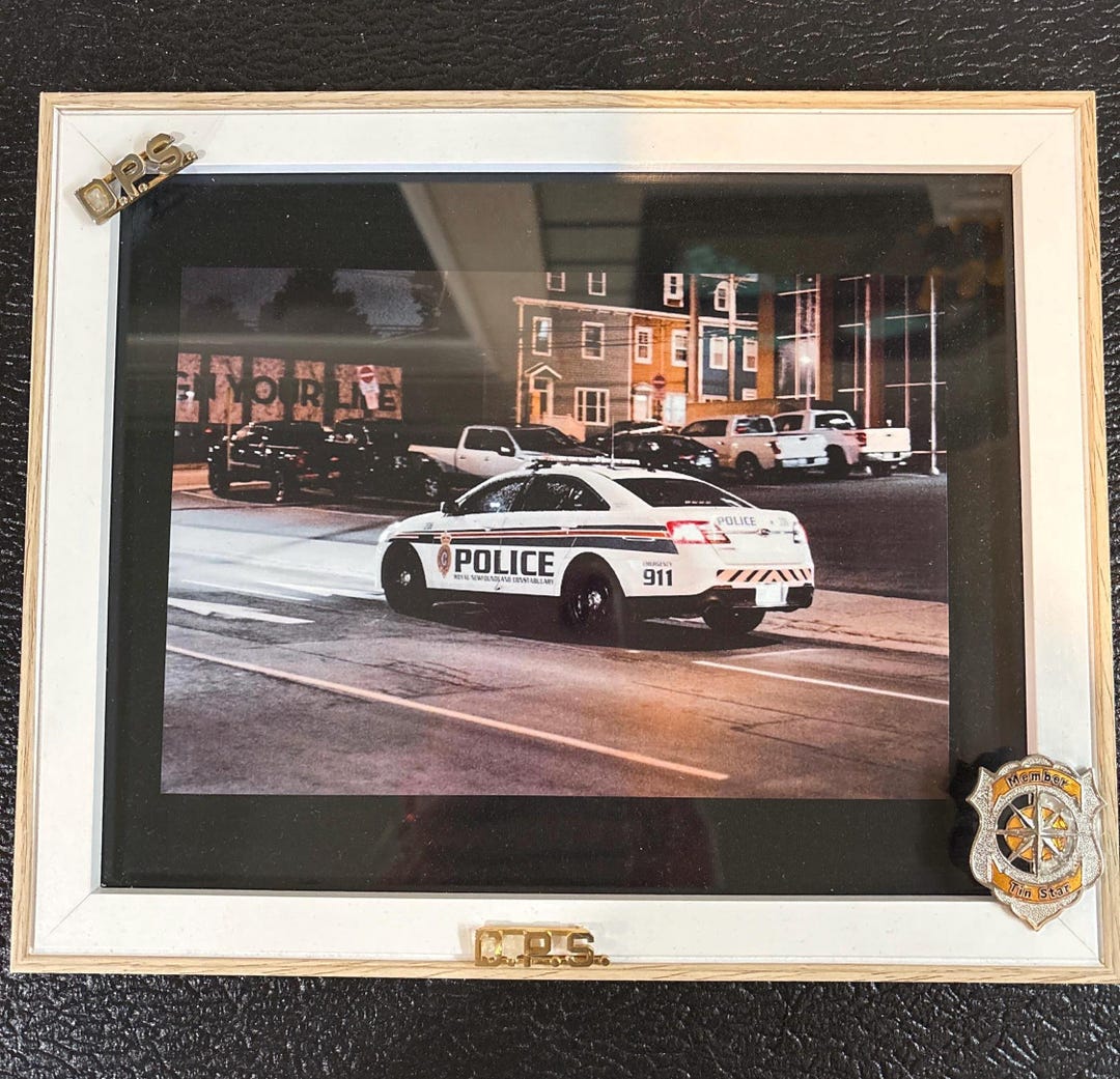 Birch Picture Frame With DPS Pins - Law Enforcement Gift - Etsy
