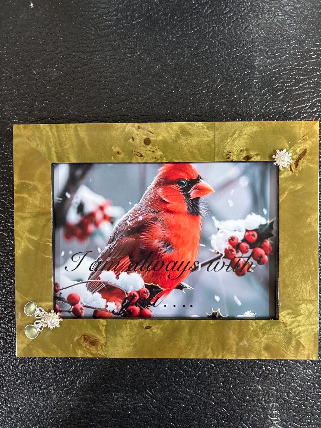Faux Stone Picture Frame: Cardinal Photo, Delicate Accents (7x9) - Etsy