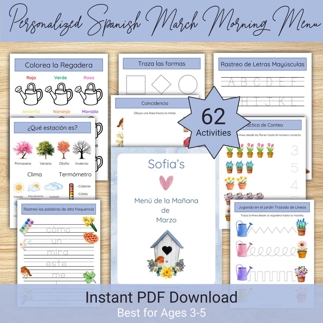 Personalized Spanish Preschool Morning Menu | Christian Homeschool ...