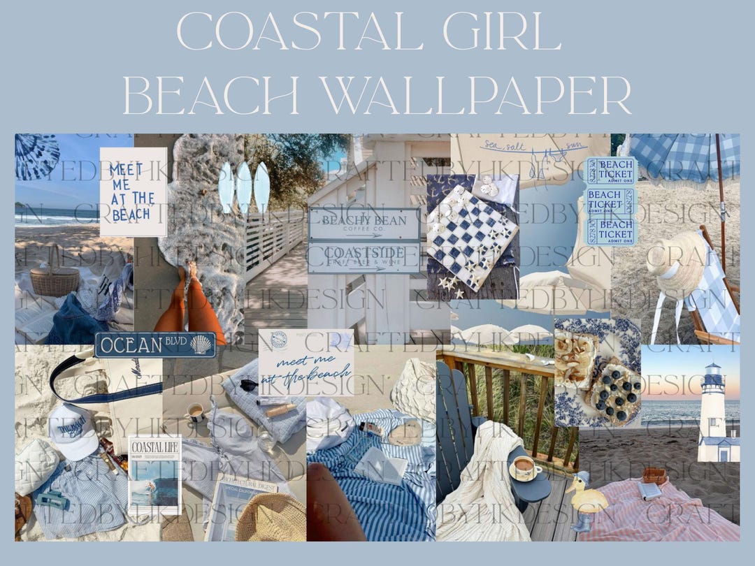 Coastal Girly Desktop Wallpaper | Light Blue Beach Aesthetic Laptop ...