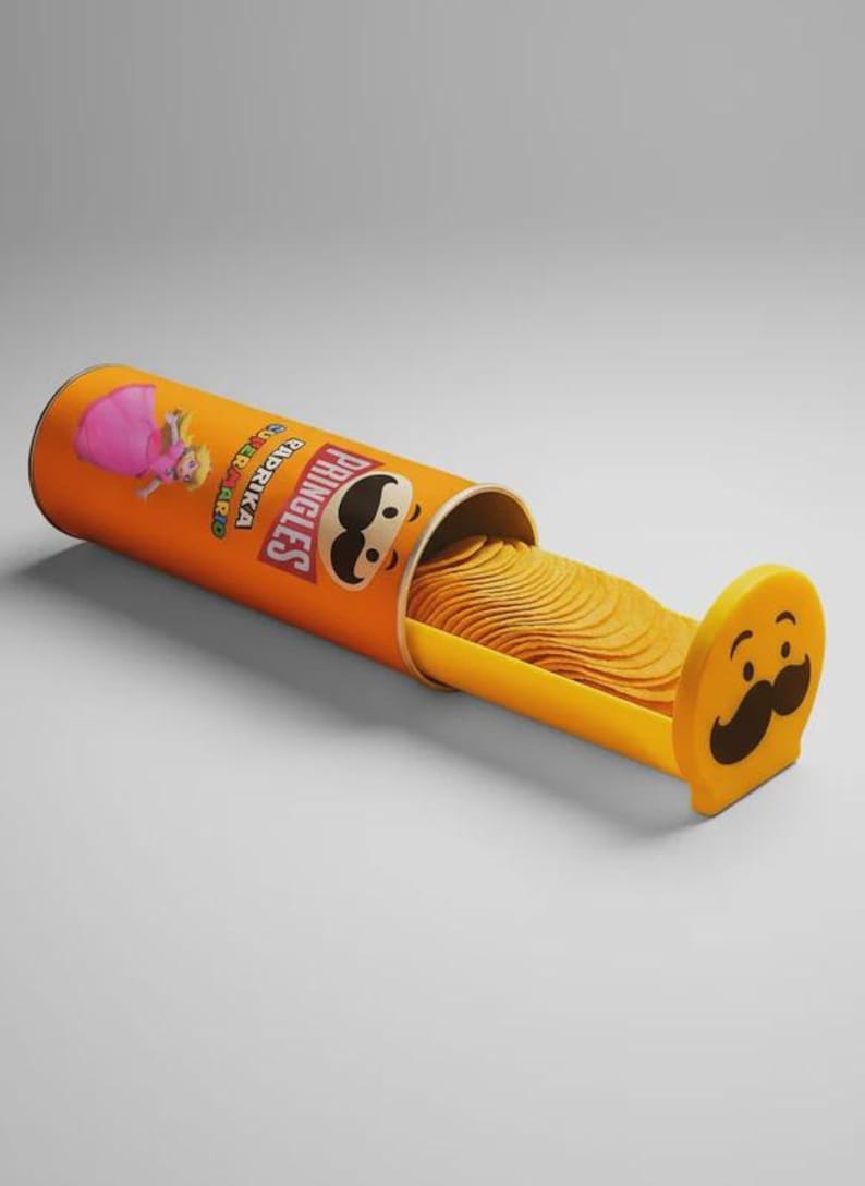 Pringles Chip Dispenser Tray 3D Printed - Snack Holder With Mr. P Face ...
