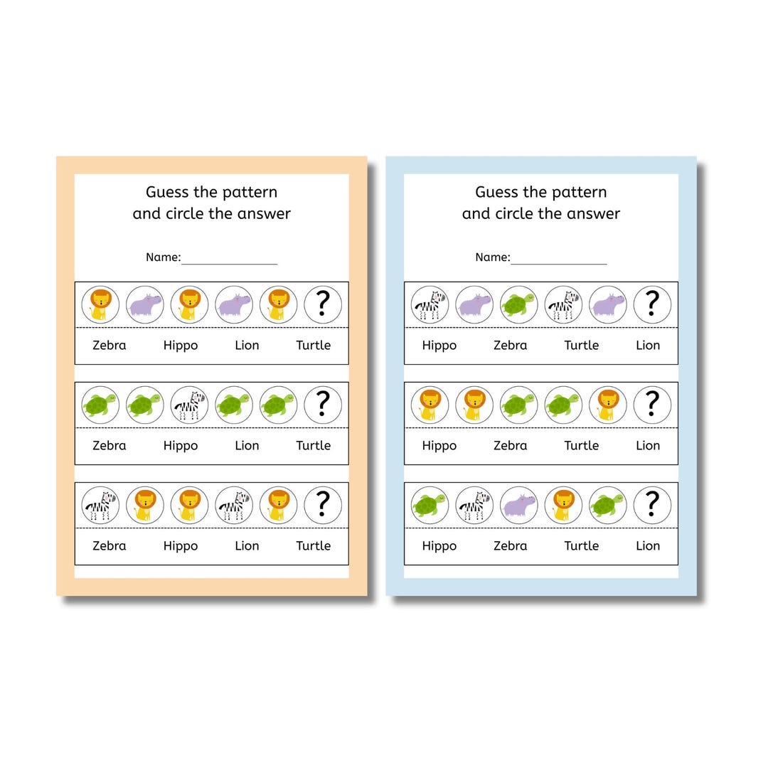 Printable Guess the Pattern Worksheets | Preschool & Kindergarten ...