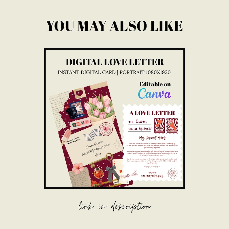 Digital Love Letter – Editable Canva Template | Digital Video Greeting ...