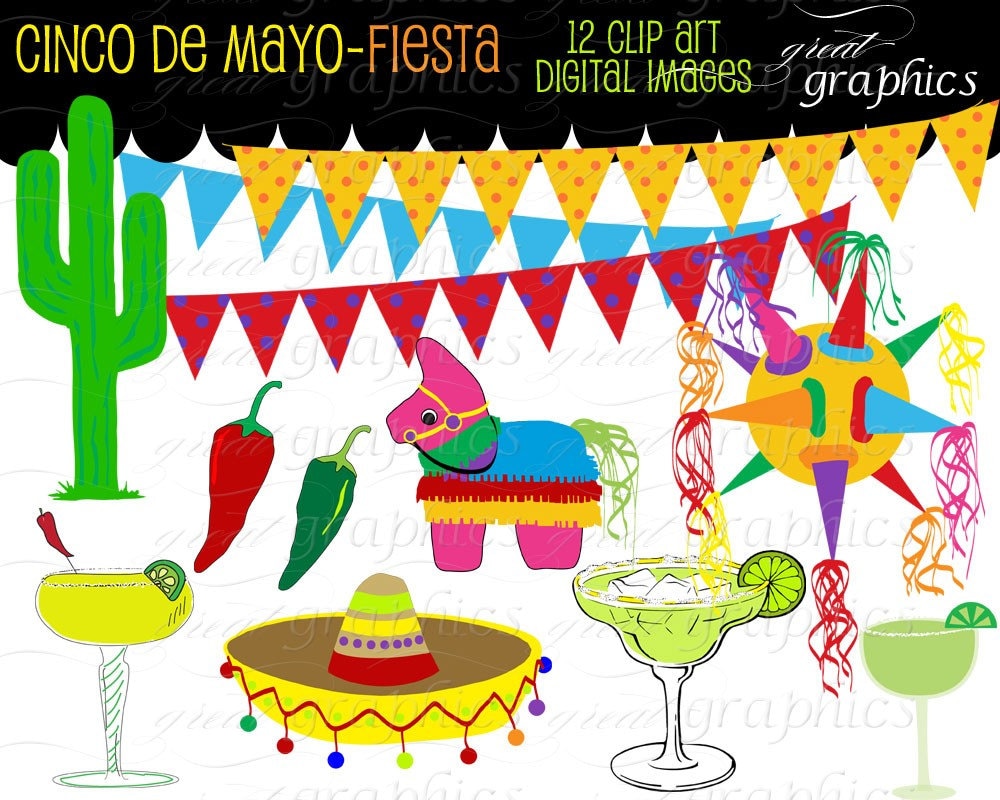Fiesta Clipart Fiesta Clip Art Cinco De Mayo Clip Art Fiesta | Etsy
