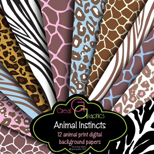 Animal Print Digital Paper: animal PRINT Paper | Etsy