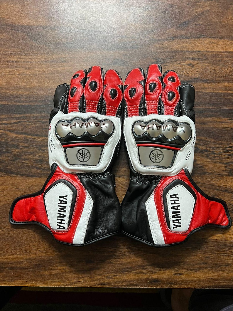 Yamaha Motogp Leather Gloves | Professional Motorcycle Riding Gloves - Etsy