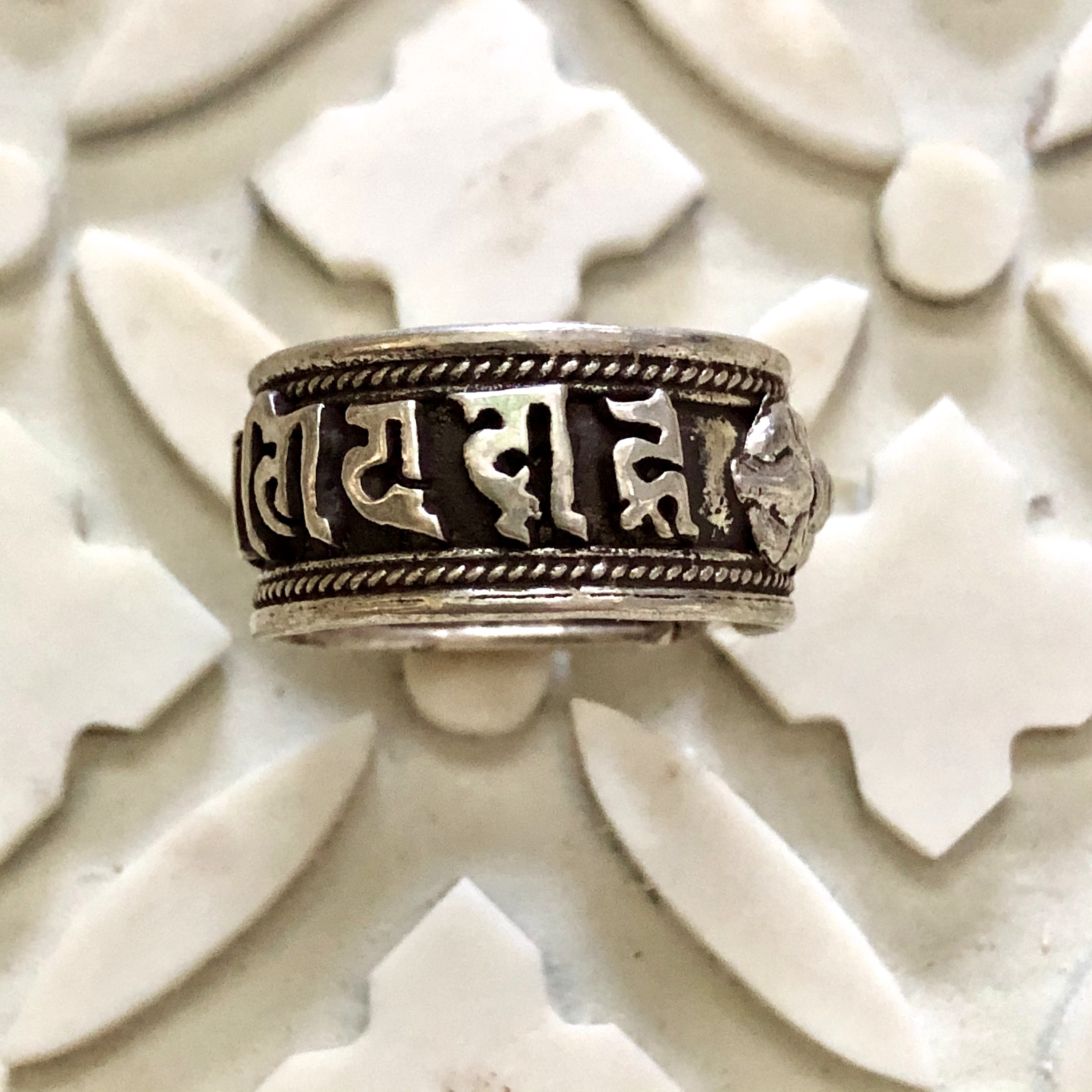 Wide Band Sanskrit Om Mani Padme Hum Ring Sanskrit Mens Ring - Etsy