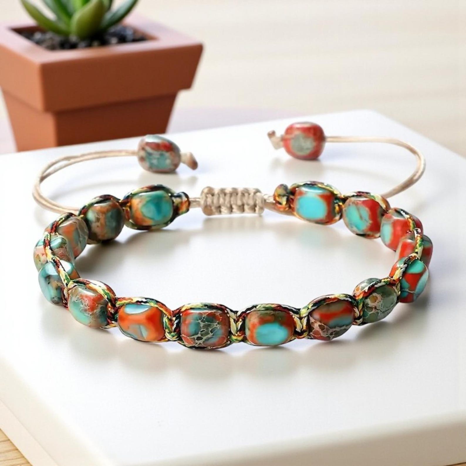 Bohemian Vintage Natural Stone Bracelet Ideal Gift for Friendship Men ...