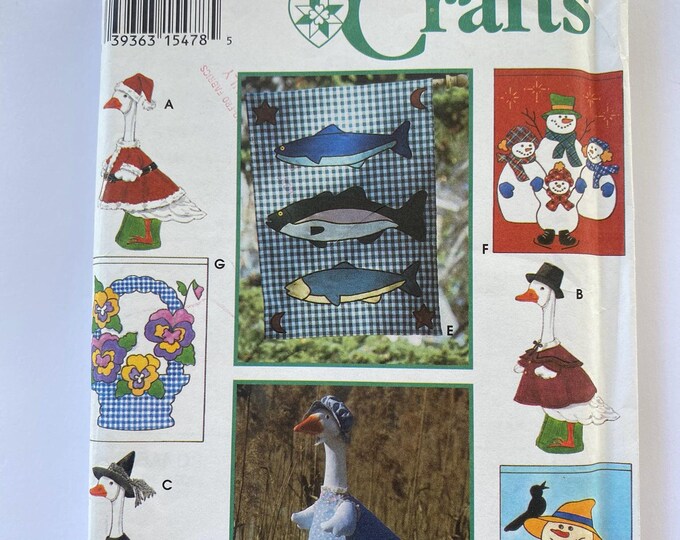 Simplicity Crafts 9019 Vintage Sewing Pattern, Flags and Lawn Geese ...