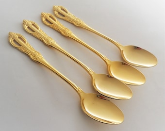 Gold plated spoons | Etsy
