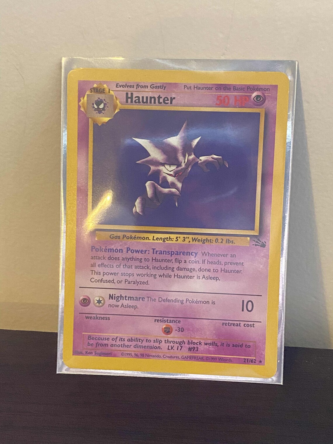 Haunter Pokemon Card REAL Pokemon Card Rare Fossil Card - Etsy