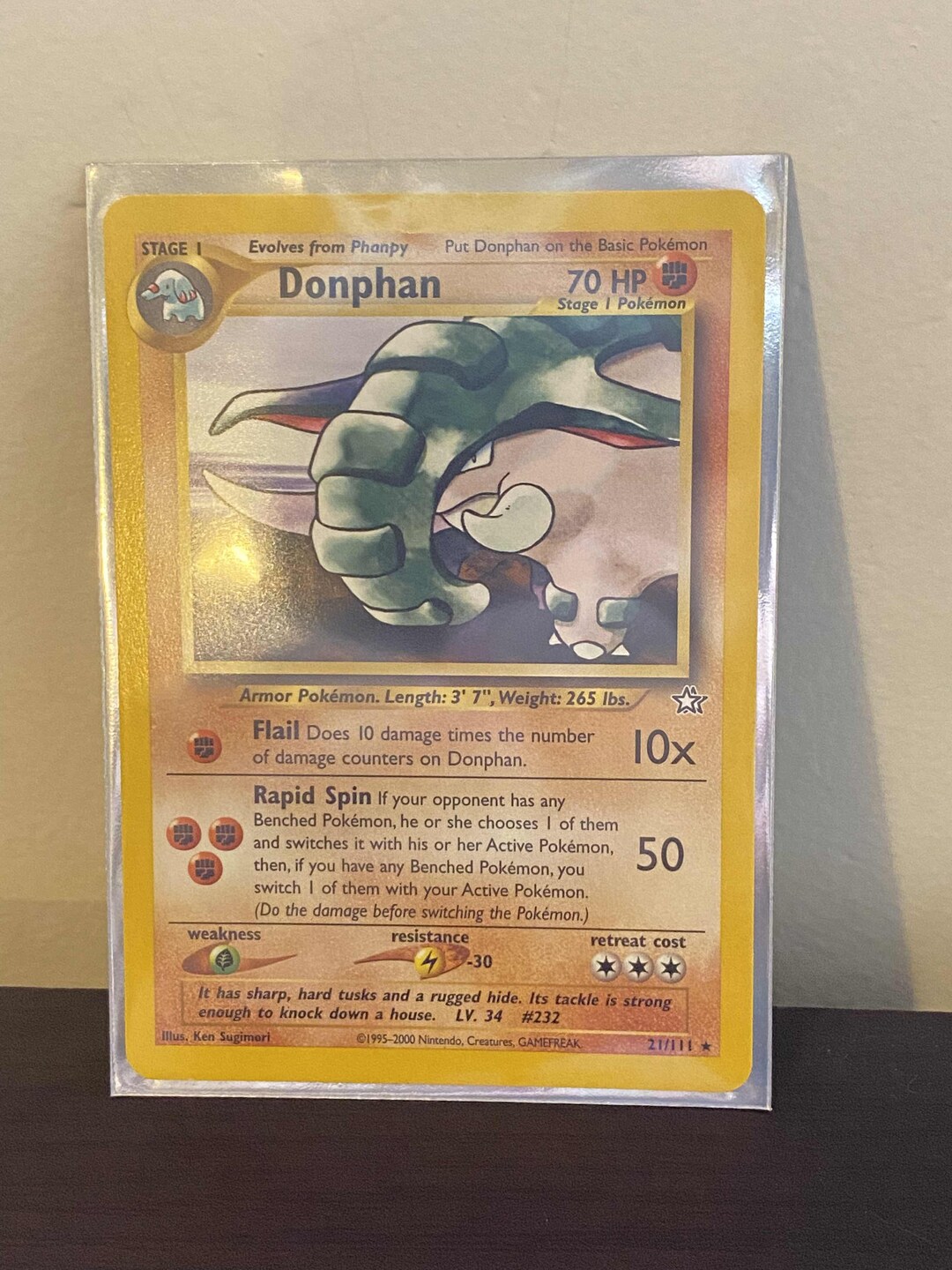 Rare Donphan Pokemon Card REAL Pokemon Card Rare Neo - Etsy
