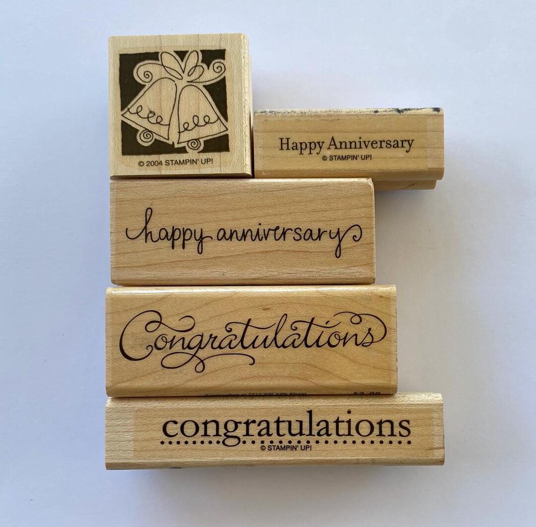 Congratulations Rubber Stamps, Happy Anniversary, Wedding Bells ...