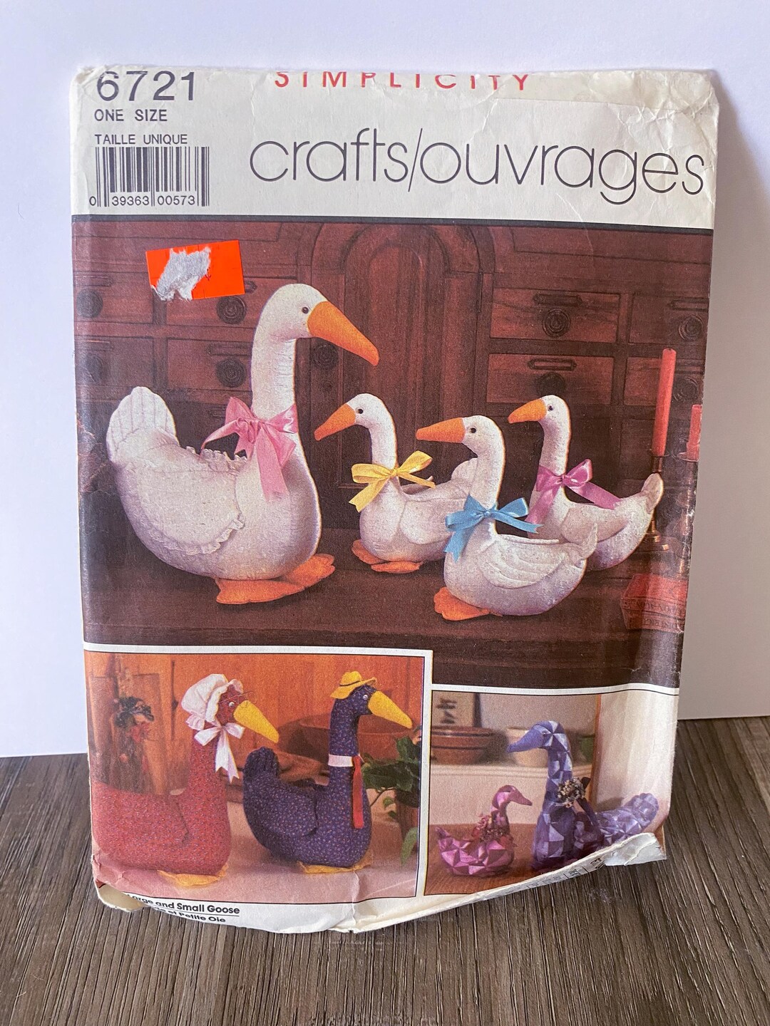 Simplicity 6721 Vintage Sewing Pattern Goose Stuffed Animals Uncut - Etsy