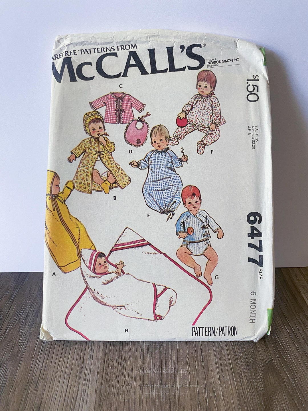 Mccall's 6477 Vintage Sewing Pattern, Baby's Layette, Baby's Clothes ...