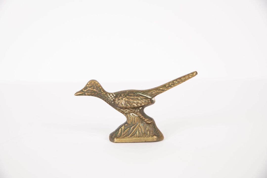 Vintage Brass Roadrunner Figurine, Solid Brass Bird, 3.5" X 2", Patina - Etsy