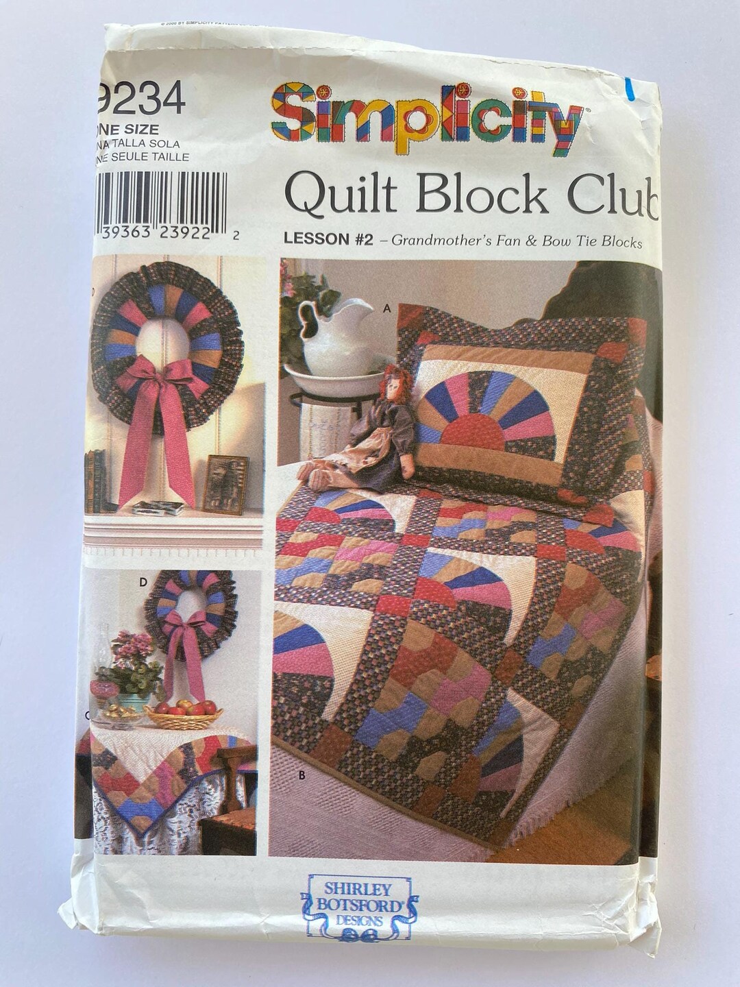 Simplicity 9234 Quilt Block Club Pattern, Lesson 2, Grandmother's Fan ...