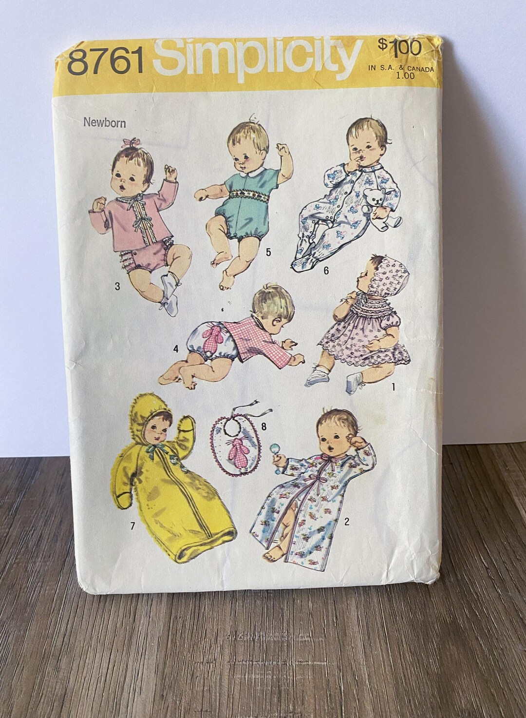 Simplicity 8761 Vintage Sewing Pattern, Babies' Layette, Baby's Clothes ...