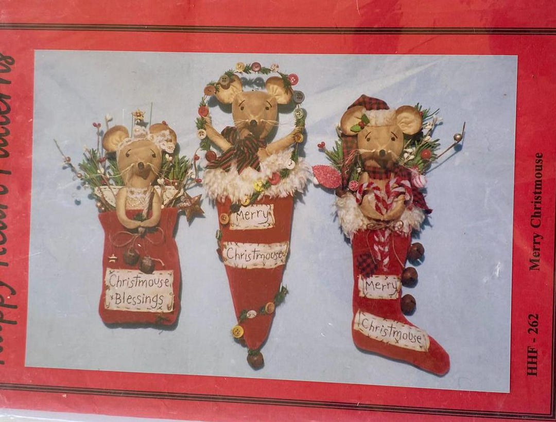 Primitive Mice Sewing Pattern, Merry Christmouse, Happy Heart Patterns ...