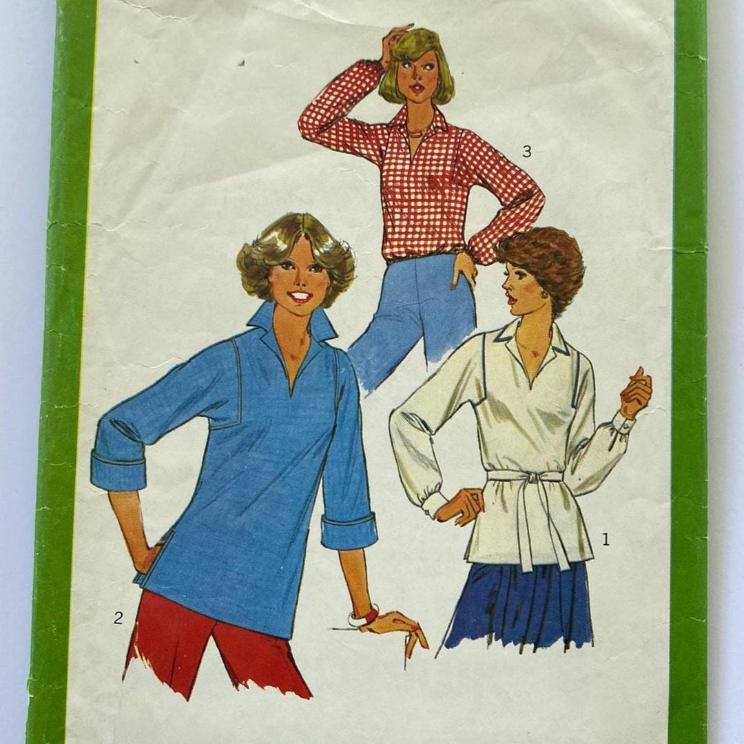 Simplicity 8261 Sewing Pattern, Misses' Pullover Top, Size 14, 1970s ...