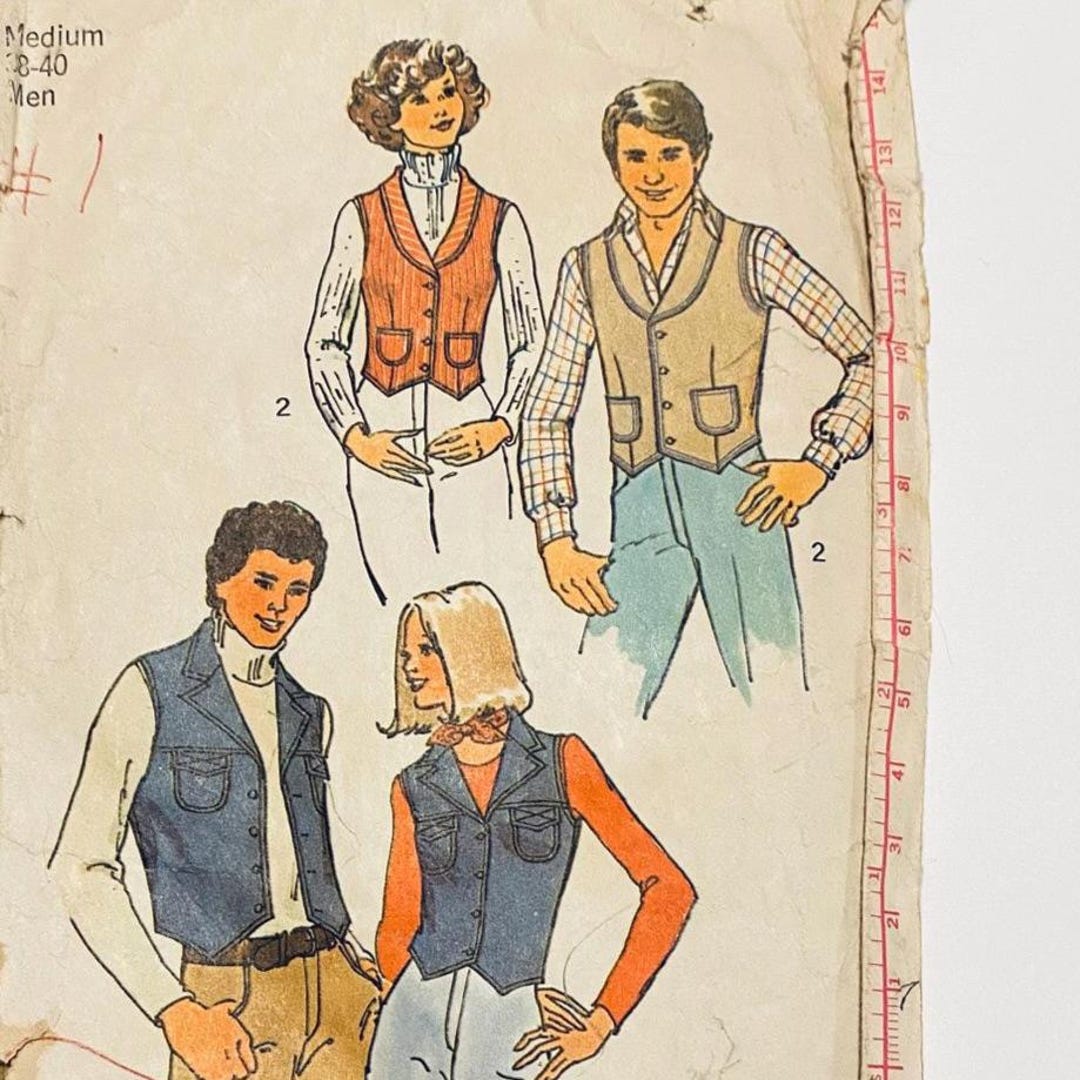 Simplicity 7285 Sewing Pattern, Men's Vests to Sew, Size Medium (38-40 ...