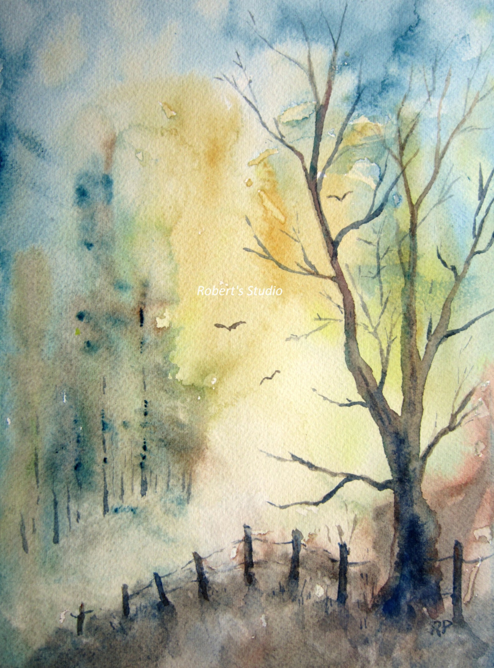 Print of Original Watercolor Landscape Paintingwatercolor - Etsy