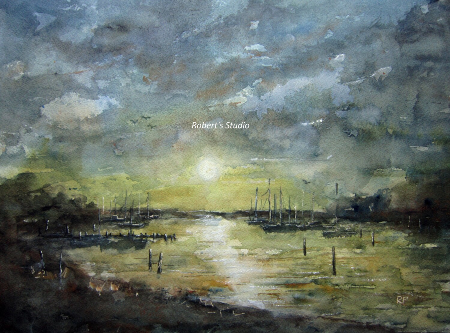 Watercolor Seascape Painting Print watercolor painting | Etsy