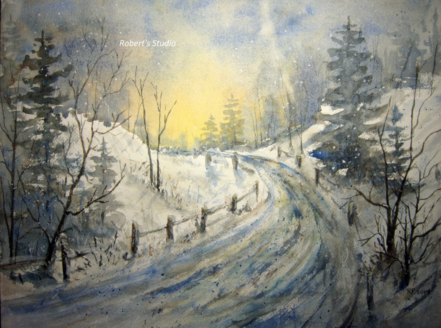 Fine Art Print of Original Watercolor Landscape Painting Art | Etsy