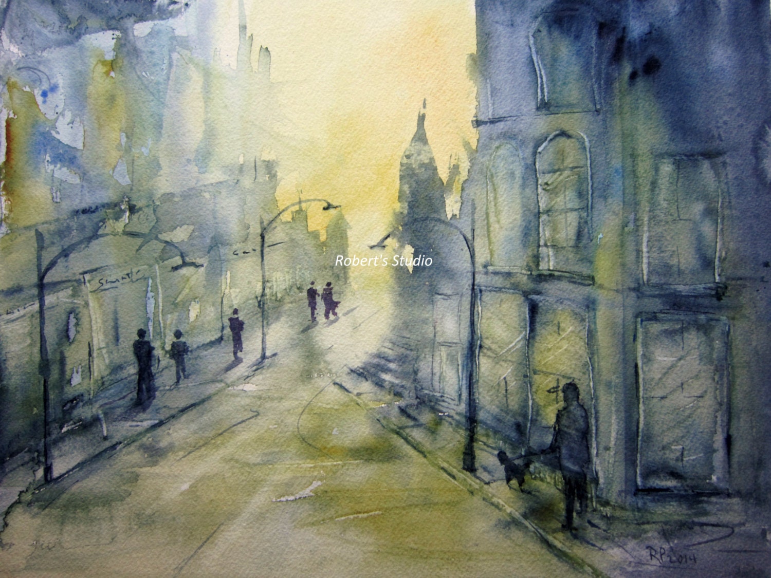 Watercolor Street Scene Paintings
