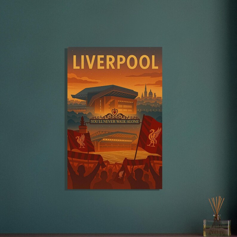Liverpool FC Vintage Travel Poster – Anfield Stadium & “you’ll Never ...