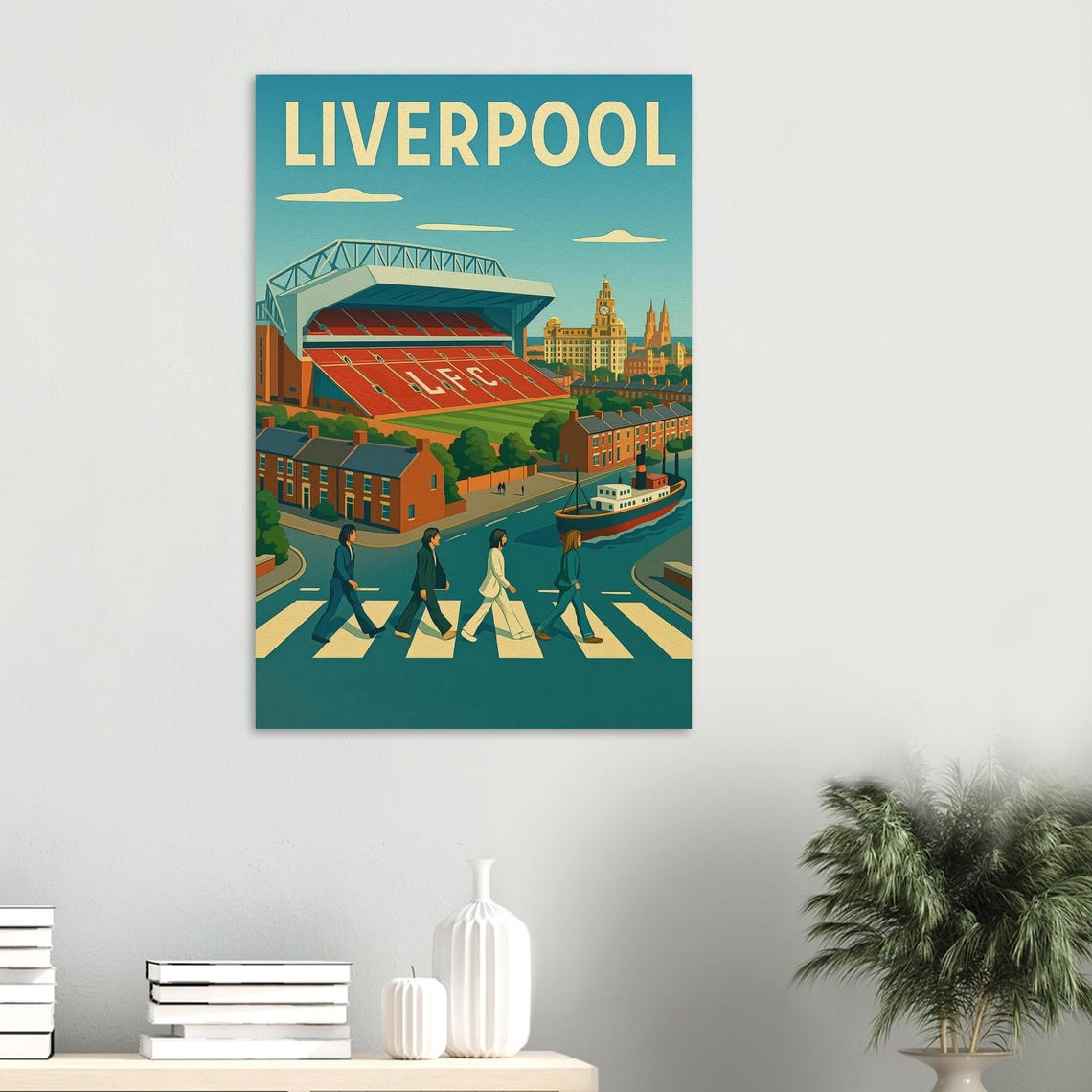 Liverpool FC Anfield Poster – Beatles Abbey Road Wall Art, LFC Stadium ...