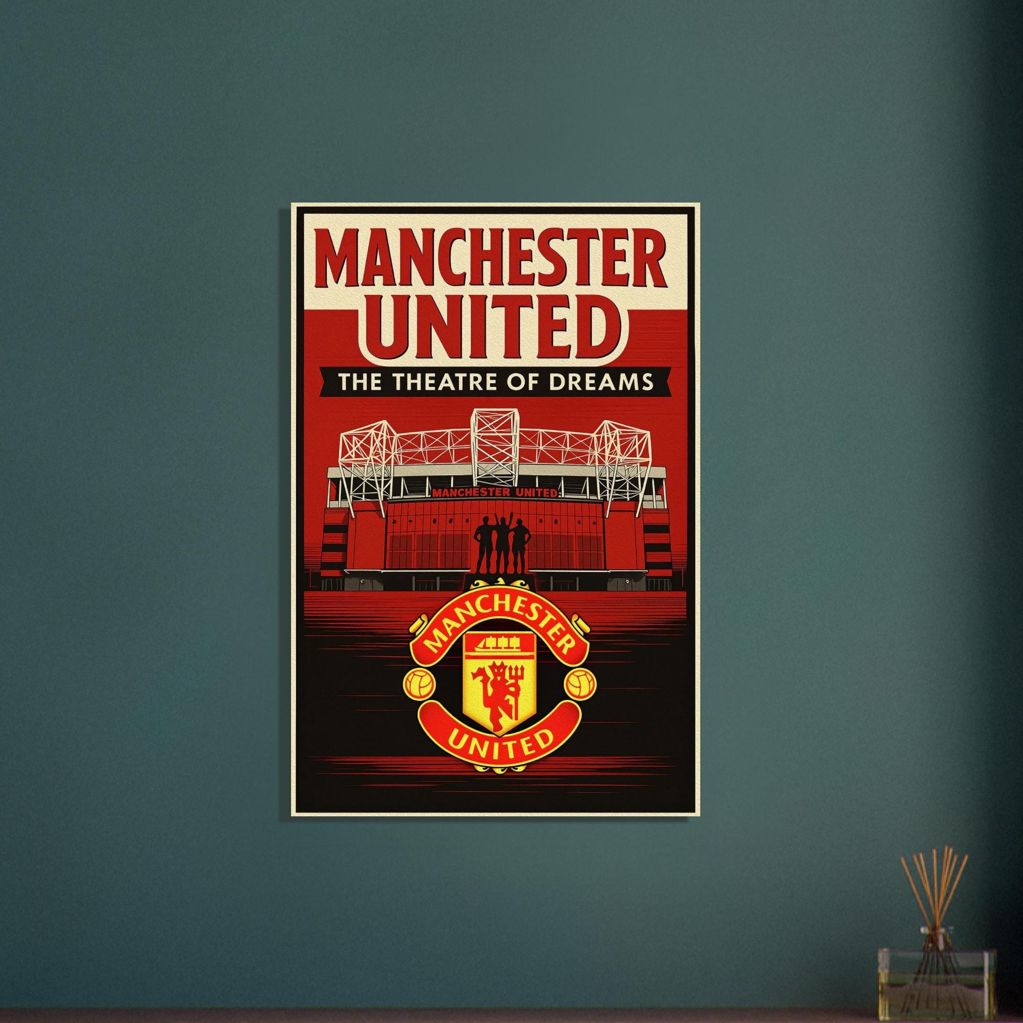 Manchester United Old Trafford Poster | Theatre of Dreams Football Art ...