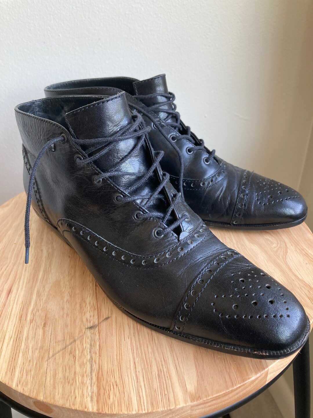 Vintage Black Leather Etienne Aigner Shoes 10M - Etsy