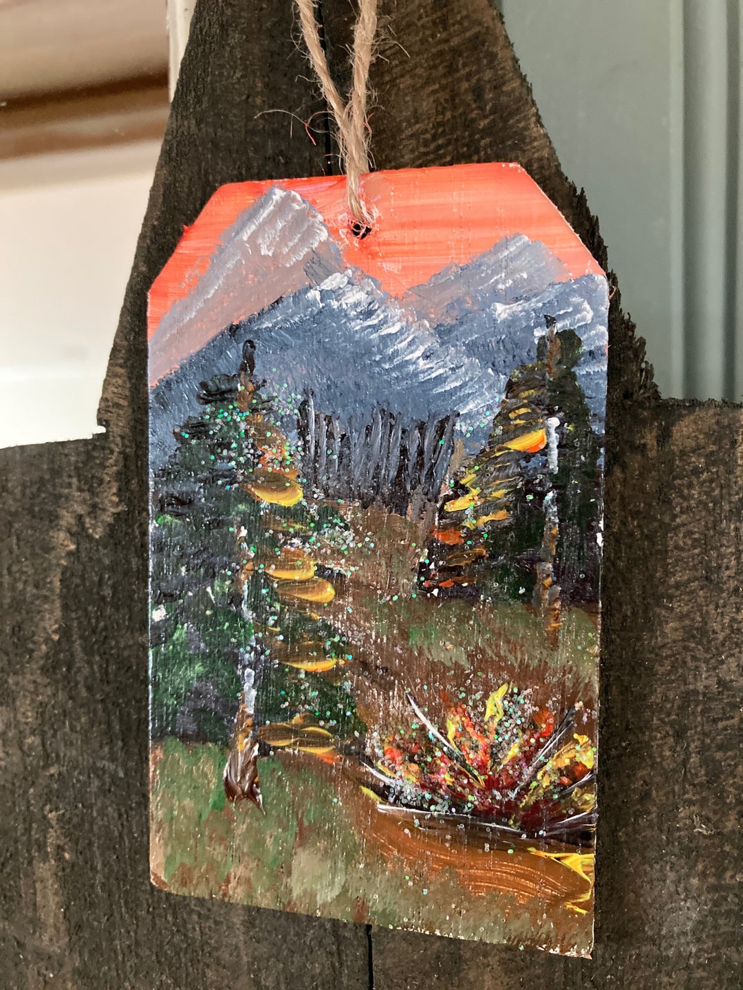 Wooden Hand Painted Gift Tag- Camping - Etsy