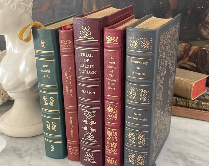 Vintage Leather Book Collection. Circa 1960. Antique Book Set. Insant ...