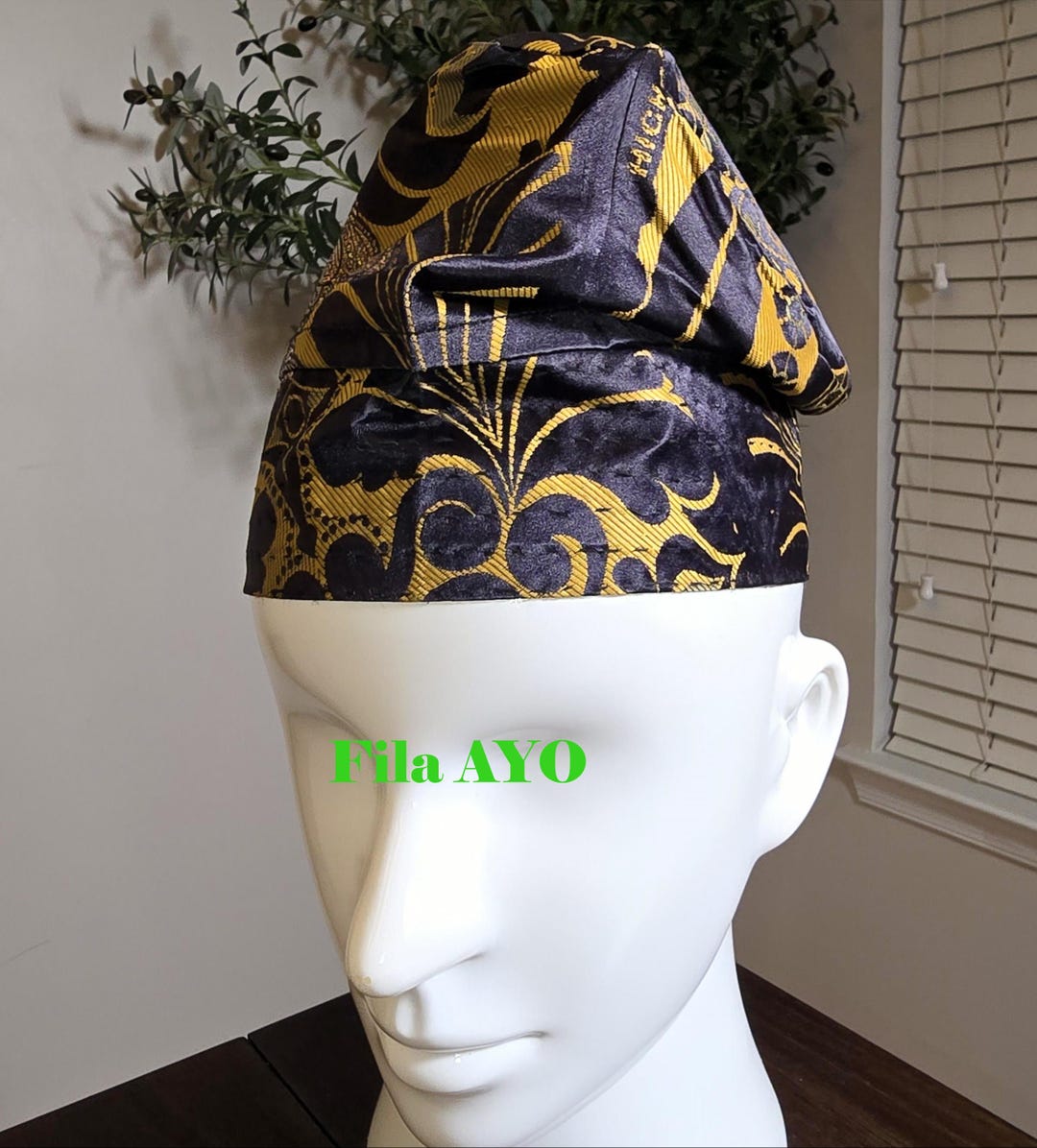 Handmade Damask Yoruba Fila | Men's African Wedding Hat - Etsy
