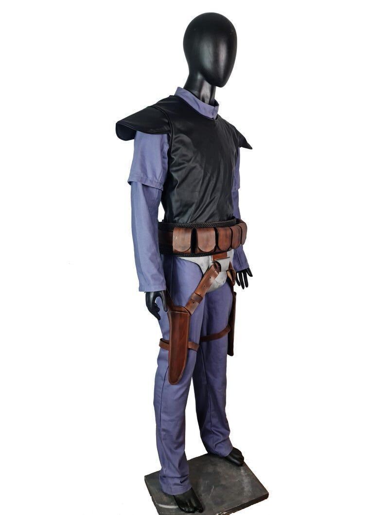Jango Fett Cosplay Outfit: Flight Suit, Leather Vest & Belt - Etsy