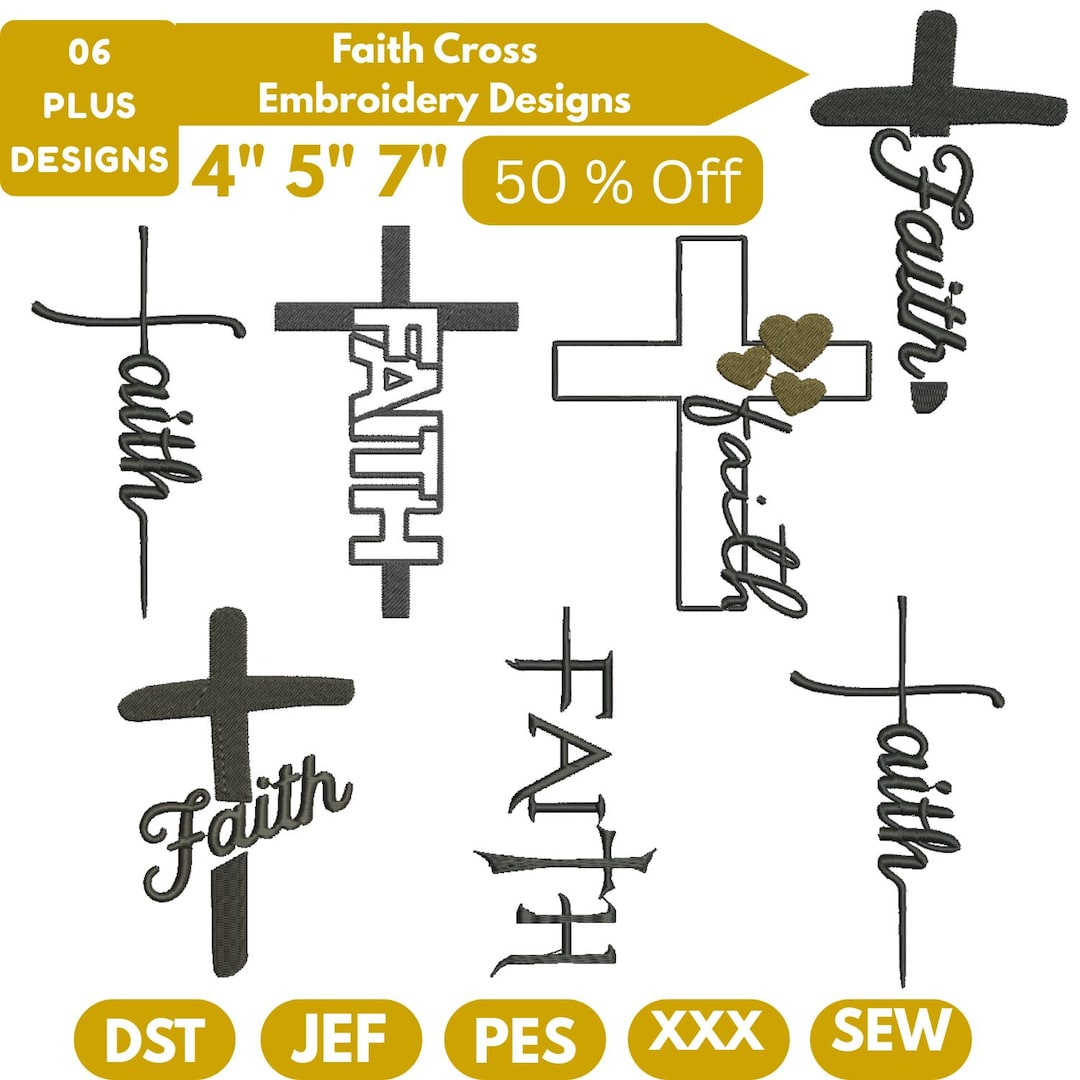 Faith Cross Machine Embroidery Designs Christian Religious Cross ...